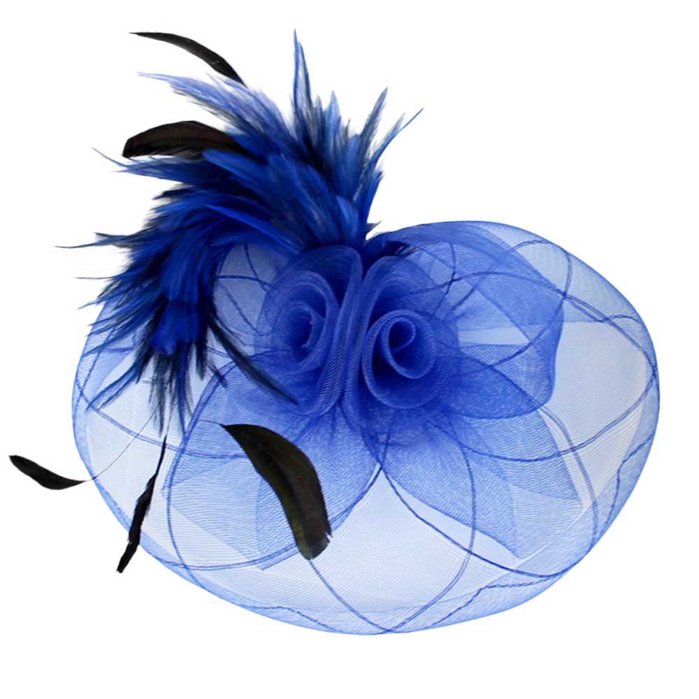 Feather Pearl Cluster Mesh Flower Fascinator Headband by Madeline Love ...