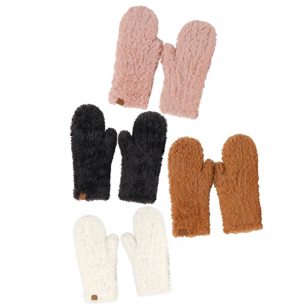 C.C Faux Fur Mittens by Madeline Love – Pomp and Port