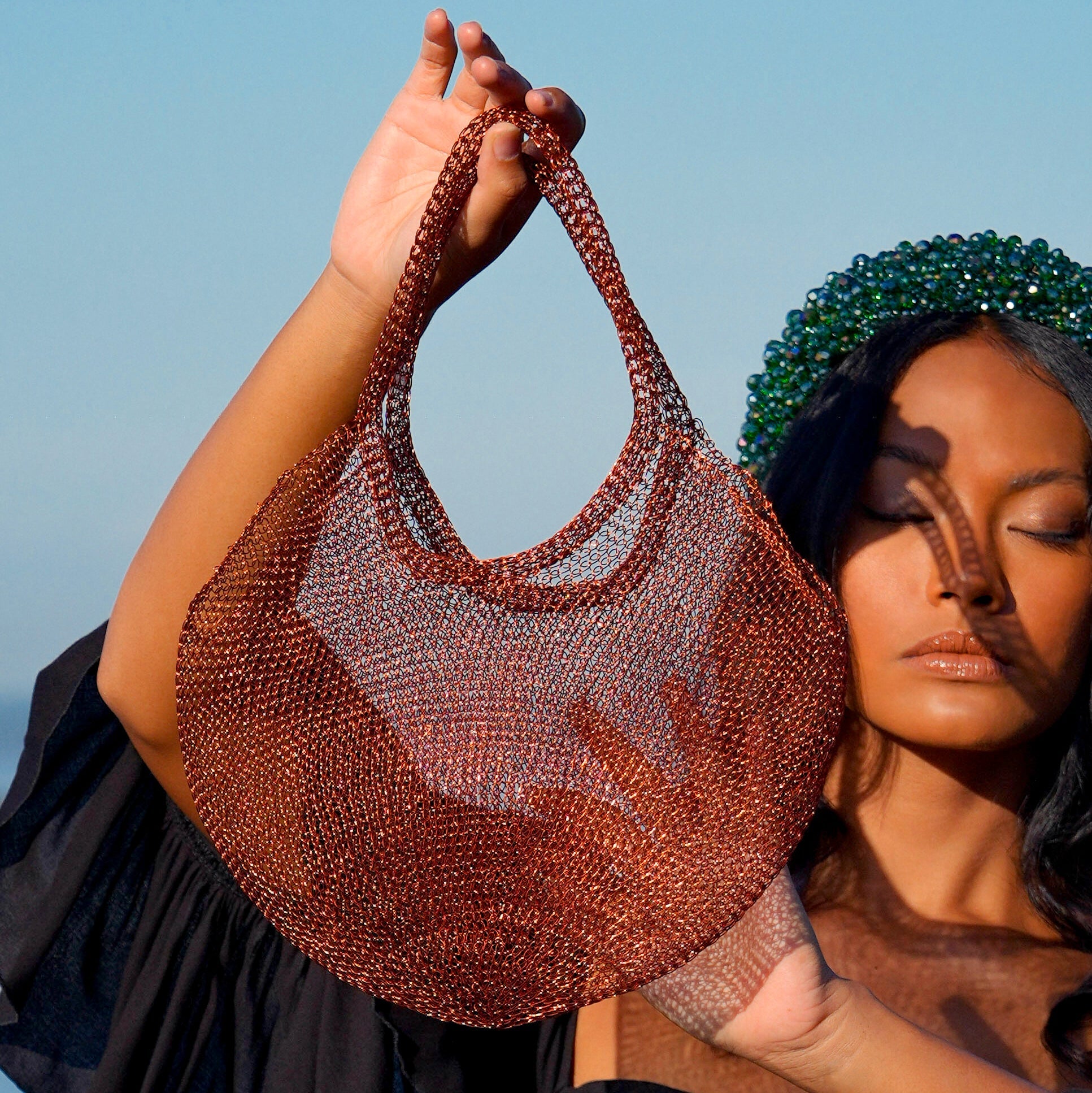SOL Mesh Wire Tote Bag in Copper by BrunnaCo – Pomp and Port