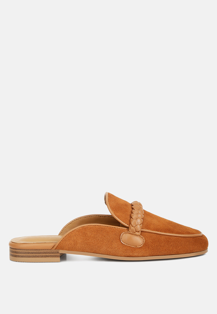 lavinia suede leather braided detail mules by London Rag – Pomp and Port
