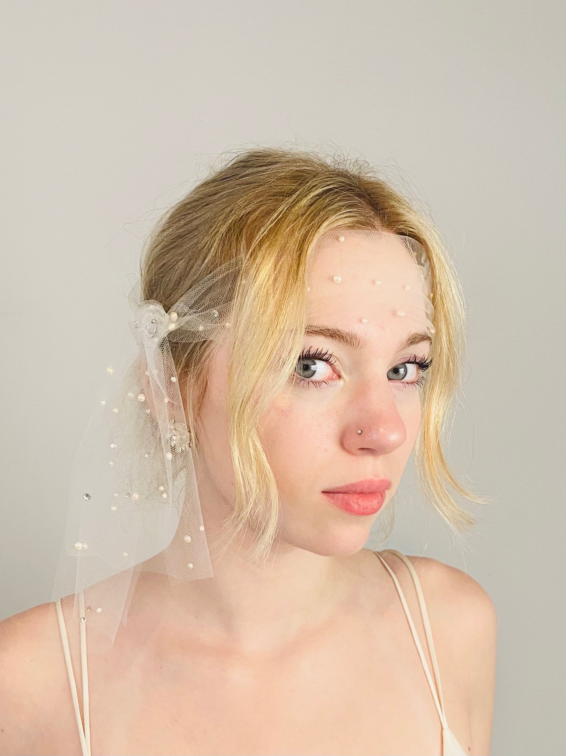 Custom Bridal Head Sash with Miniature Pearls – Pomp and Port